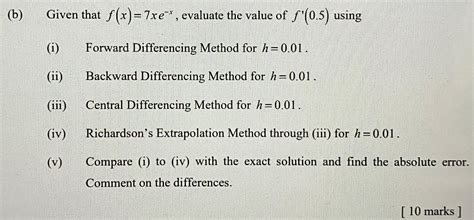 solved b given that f x 7xe“ evaluate the value of