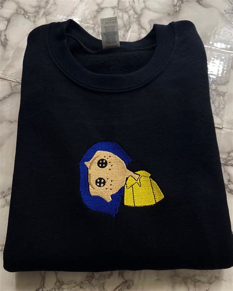 Coraline Embroidered Crewneck Sweater Sweatshirt Etsy
