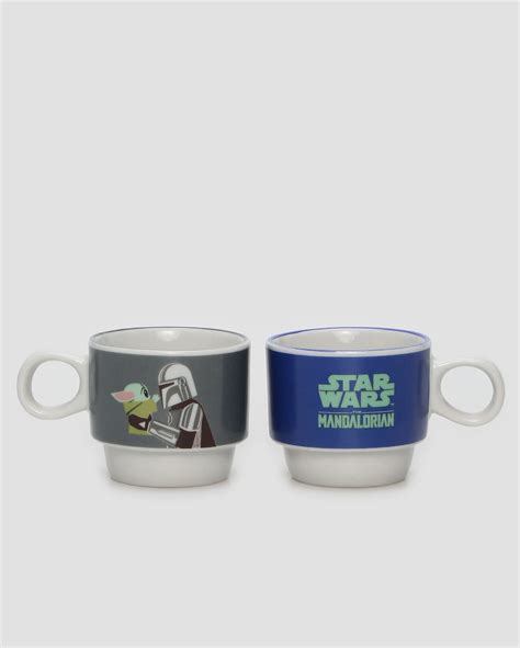 Kit Xícara 2 Peças Mandalorian Star Wars 150ml Multicor Zona Criativa