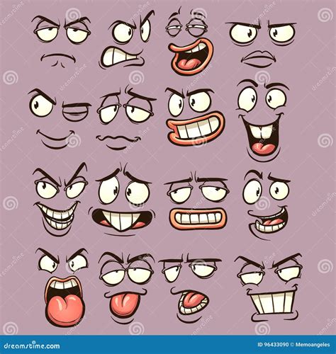 Cartoon Faces Stock Vector Illustration Of Tongue Emoji 96433090