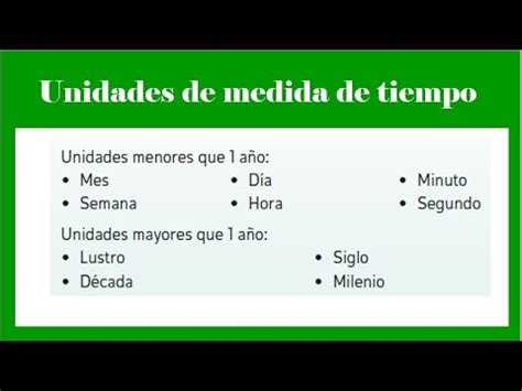 Unidades De Medida De Tiempo El Segundos Youtube