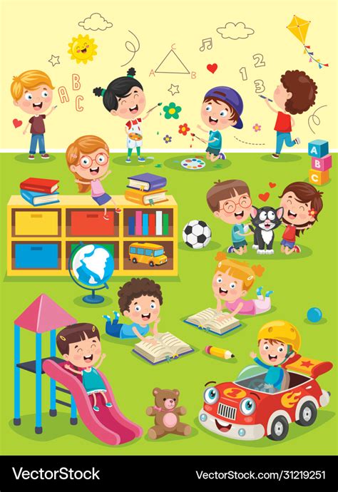 Preschool Classroom Royalty Free Vector Image Vectorstock