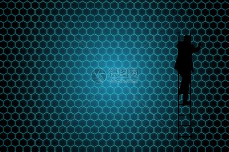 带有闪亮六边形的黑色背景复合图像写作商业梯子未来派数字进步技术职业计算机动力高清图片下载 正版图片321998314 摄图网