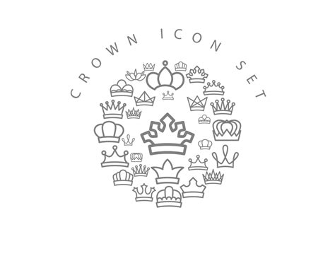 Crown Icon Set Design On White Background 10723486 Vector Art At Vecteezy