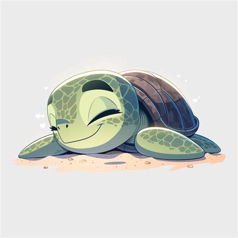 Premium Vector Green Sea Turtle Laying Eggs On The Beach