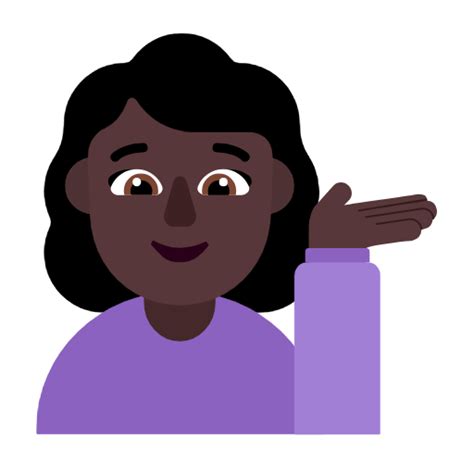 💁🏿‍♀️ Perempuan Menadah Tangan Ton Kulit Gelap Pada Microsoft Windows