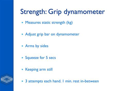 Hand Grip Dynamometer Test Methodology Ppt