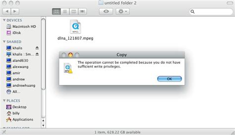 Only Owner Creator Can Write To Files Folders Under MAC OS X Other Users Are Denied