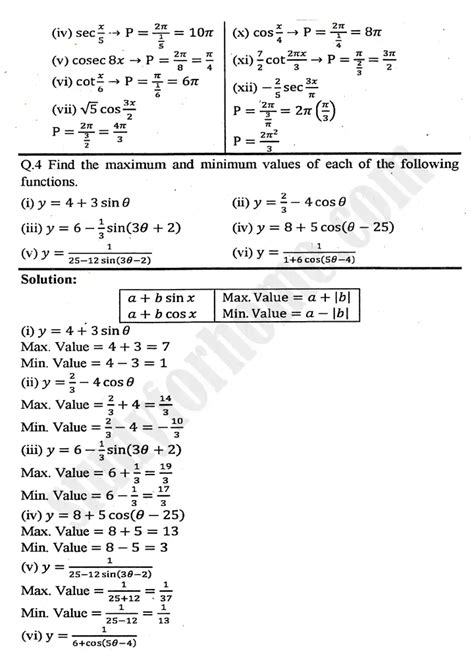 Exercise 12 1 Graphs Of Trigonometric Functions Mathematics 11th