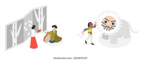 3d 아이소메트릭 플랫 개념적 한국문화 전통 스톡 일러스트 2321875127 Shutterstock