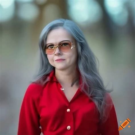 Realistic Portrait Of A Stylish Lady With Gray Hair And Glasses On Craiyon