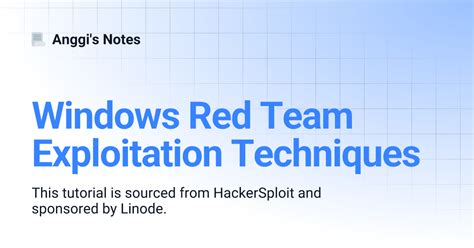 windows red team exploitation techniques anggi s notes