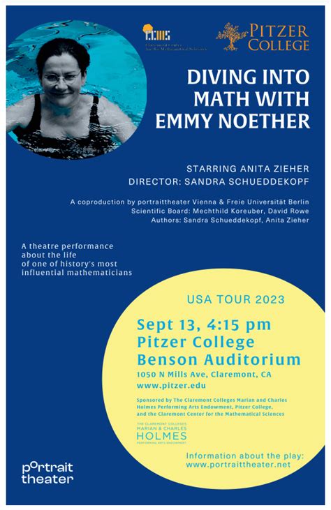 Diving Into Math With Emmy Noether Claremont Center For The Mathematical Sciences
