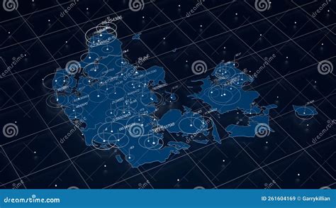 Denmark Blue Map Big Data Visualization Futuristic Map Infographic