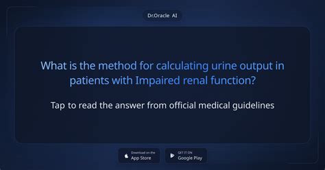 What Is The Method For Calculating Urine Output In Patients With