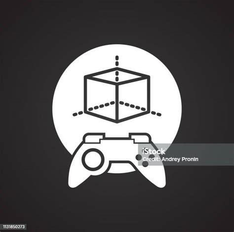그래픽 및 웹 디자인에 대 한 검은 배경에 증강 현실 아이콘 현대 간단한 벡터 기호 인터넷 개념입니다 웹사이트 디자인 웹 버튼