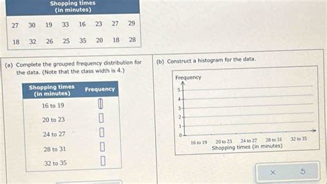 solved complete the grouped frequency distribution for b construct a
