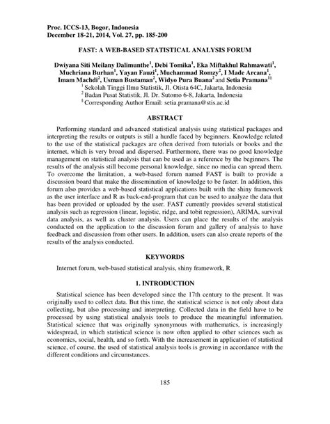 Pdf Fast A Web Based Statistical Analysis Forum
