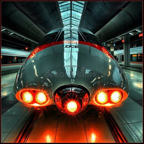 An Advanced Train With Exceptional Technology And Design At A Station Stock Image Image Of