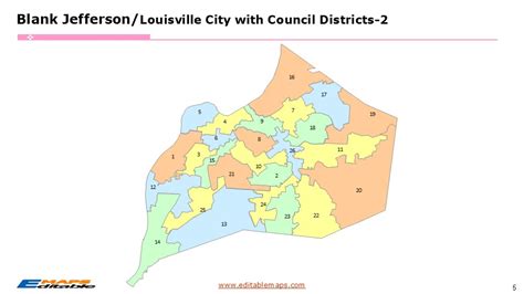Kentucky Jefferson Louisville Zip Code Map Editable Powerpoint Maps