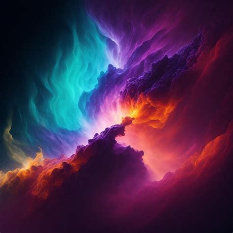 Premium Ai Image Colorful Abstract Nebula Space Background