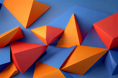 Blue And Orange Geometric Shapes Abstract Background Generative Ai