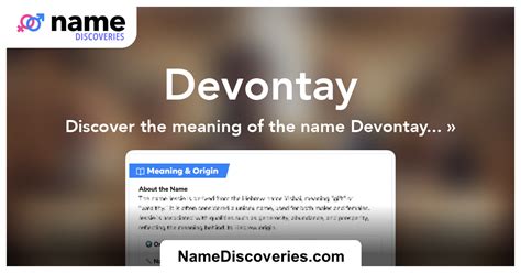 Devontay Name Meaning And Origin