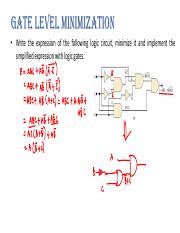 Logic Circuit Minimization And Implementation With Gates Course Hero