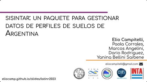 Sisintar Un Paquete Para Gestionar Datos De Perfiles De Suelos De
