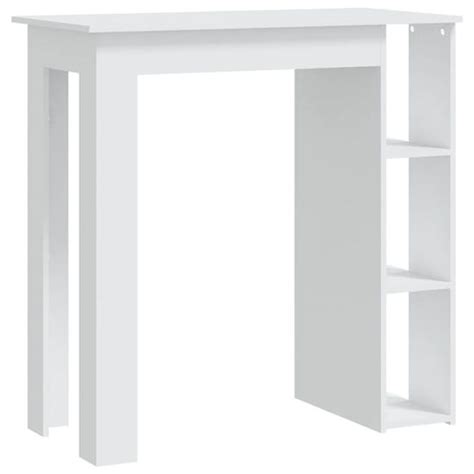Vidaxl Bar Table With Shelf White 102x50x1035cm Engineered Wood