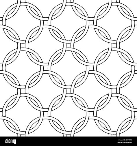 Geometric Seamless Pattern Repeating Black Circle Geometry On White