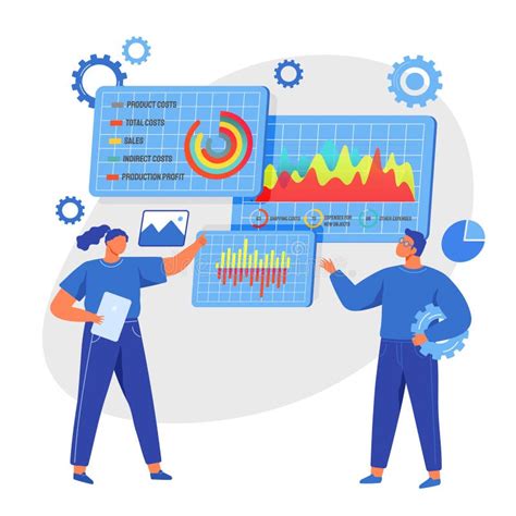 使用图表的分析员 人员工作统计业务规划战略开发 向量例证 插画 包括有 概念 报表 例证 图形 292265784