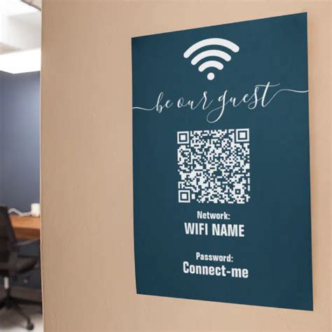 Custom Wifi Password Sign Minimalist Poster Zazzle