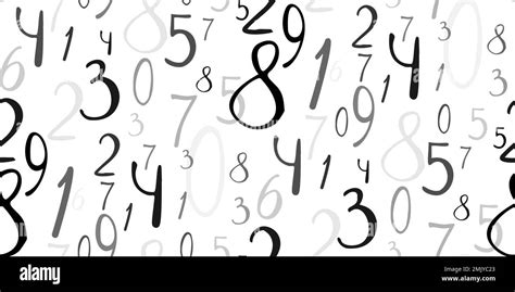 Black White Gray Numbers Seamless Pattern Mathematical Background Of