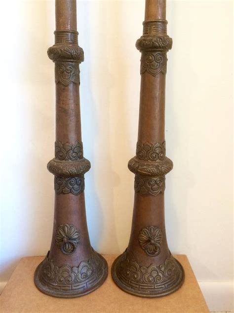 Pair Of Tibetan Copper Ritual Horns At 1stdibs