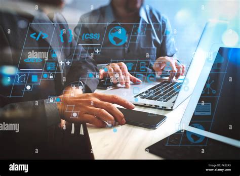 coding software developer work with ar new design dashboard computer