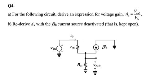 Solved Q4 A For The Following Circuit Derive An Chegg