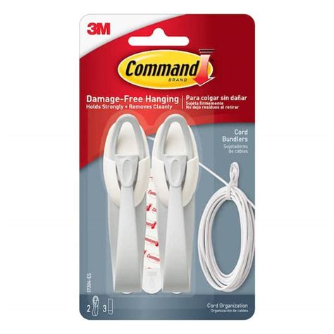 Command Lb Medium White Cord Bundler Hooks Strips Es