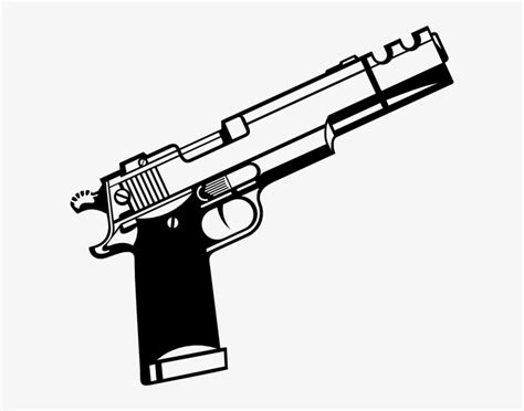 Download 28 Collection Of Gun Drawing Png White Black Gun Png