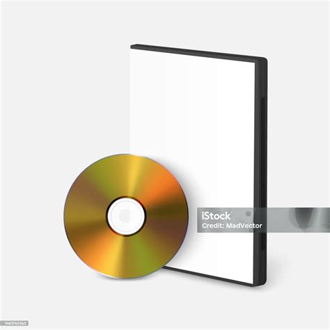 벡터 현실적인 노란색 Cd 플라스틱 직사각형 커버가 있는 Dvd 봉투 흰색 배경에 격리된 케이스 세트 Cd 상자 모형을 위한 포장 디자인 골든 컴팩트 디스크 아이콘 전면