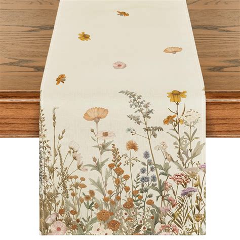 August Grove® Wild Flowers Grasses Floral Fall Table Runner 13 X 72