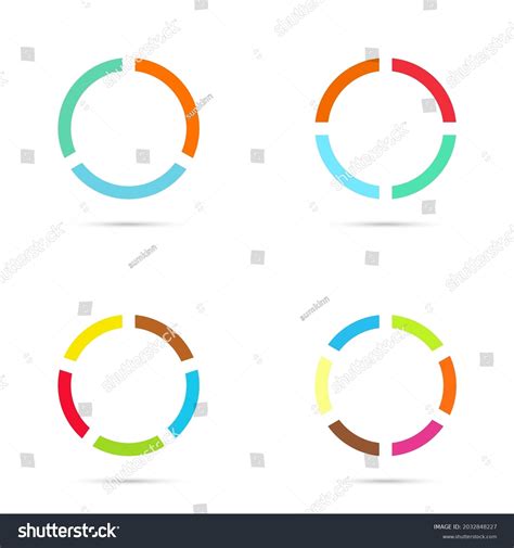 Vector Set Charts Segments Circles Colored Stock Vector Royalty Free