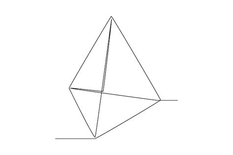 Premium Vector Continuous One Line Drawing Pyramid Geometric Shapes