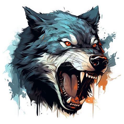 Illustration Of A Werewolf With Teeth Isolated On White Background Ai