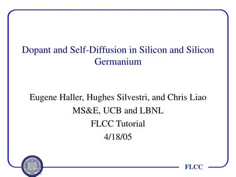 Ppt Dopant And Self Diffusion In Silicon And Silicon Germanium Powerpoint Presentation Id