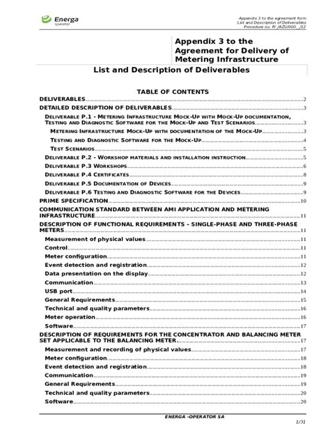 Appendix 3 To The Agreement For Delivery Of Metering Doc Template Pdffiller