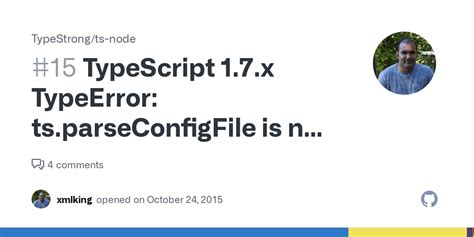 Typescript 17x Typeerror Tsparseconfigfile Is Not A Function · Issue 15 · Typestrongts