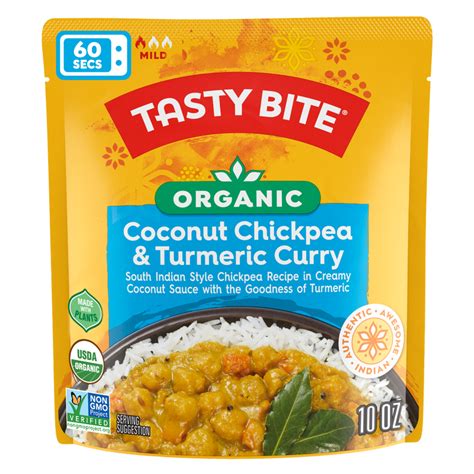 Organic Coconut Chickpea And Turmeric Curry 6 Pack Tasty Bite Tasty