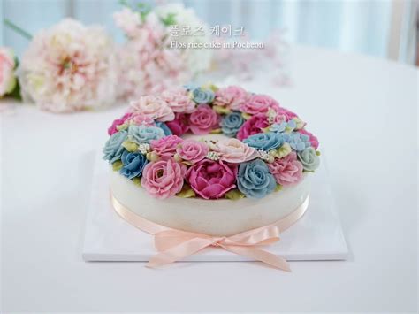 🎀order No458 4호지름 24cm 백설기 포천앙금플라워떡케이크플로즈케이크김유정