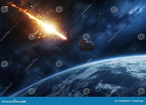 Lethal Asteroid Earth Collision Generate Ai Stock Photo Image Of